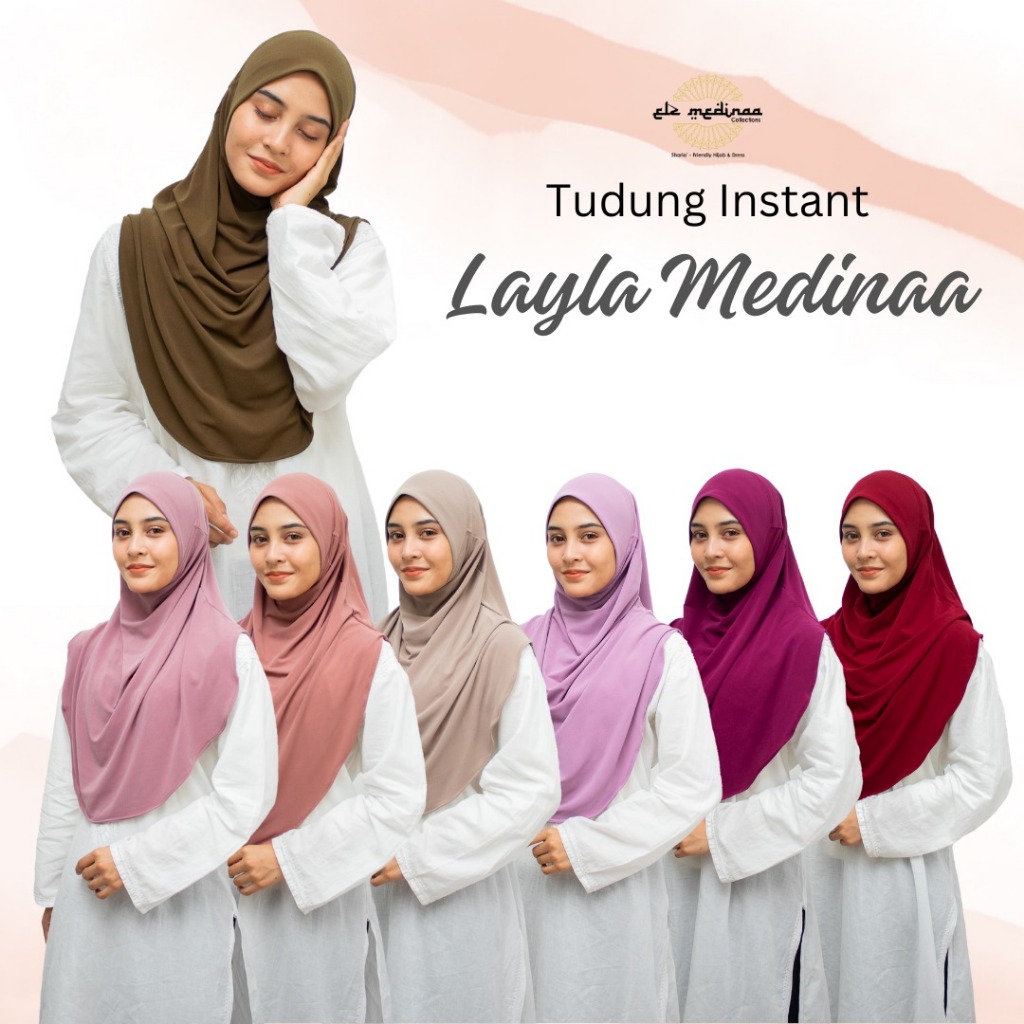 Tudung Layla Medinaa Instant Tudung Sarung Mosscrepe Ironless Tudung ...