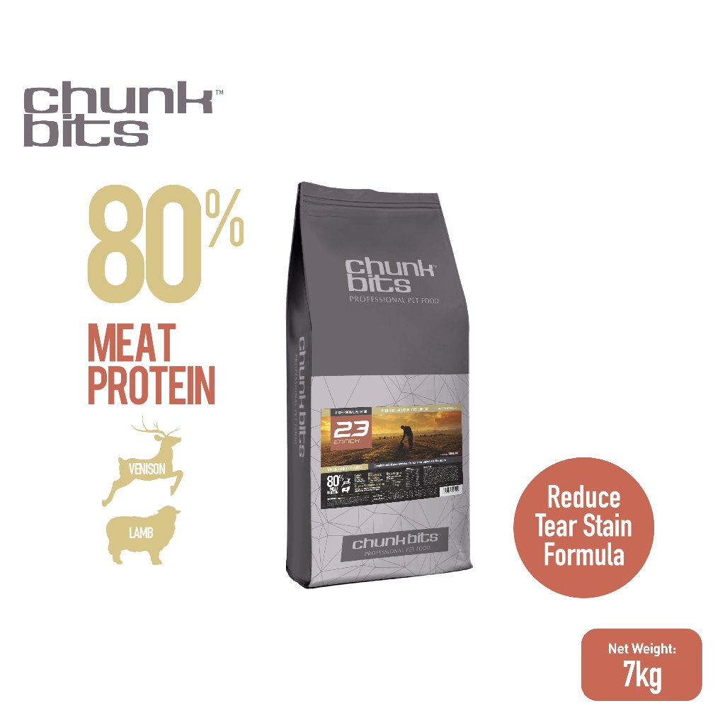 CHUNKBITS Enrich 23 Dog Dry Food - Venison/Lamb/Vegetables (7kg ...