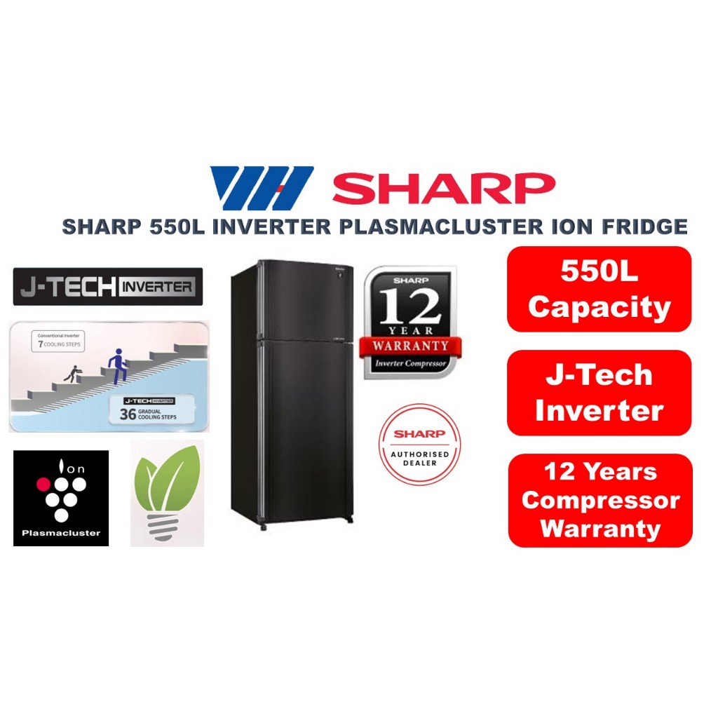 Sharp 550L Inverter Fridge with Plamacluster Ion Function SJM55MK ...