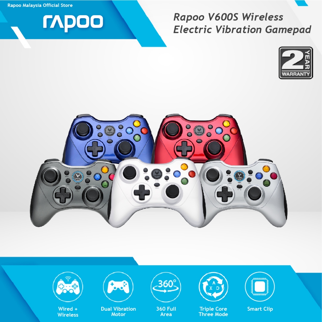 Rapoo V600S Wireless Gaming Controller Electric Vibration Gamepad - 2 ...