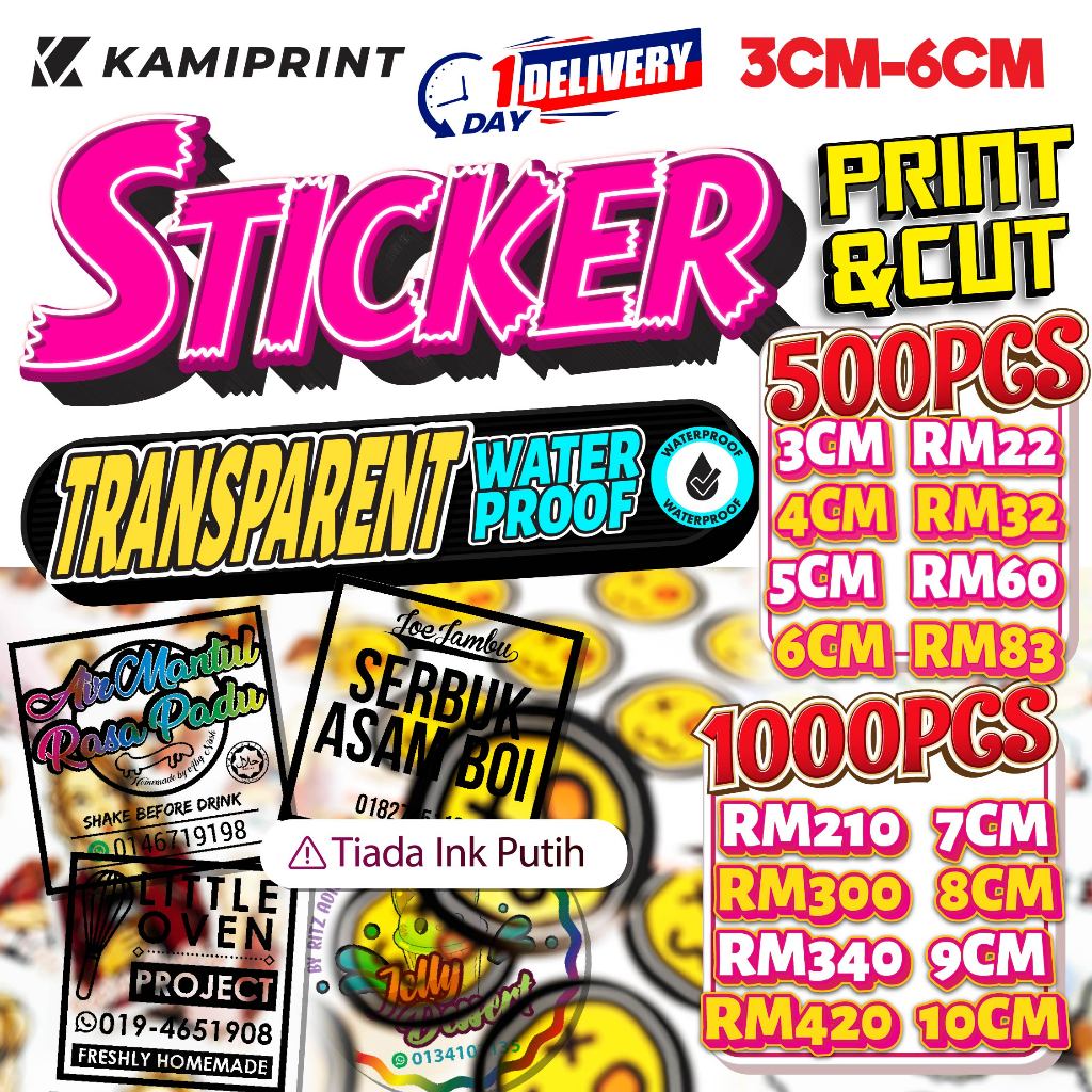 [500 & 1000 PCS] TRANSPARENT STICKER PRODUCT / STICKER LABEL MURAH ...
