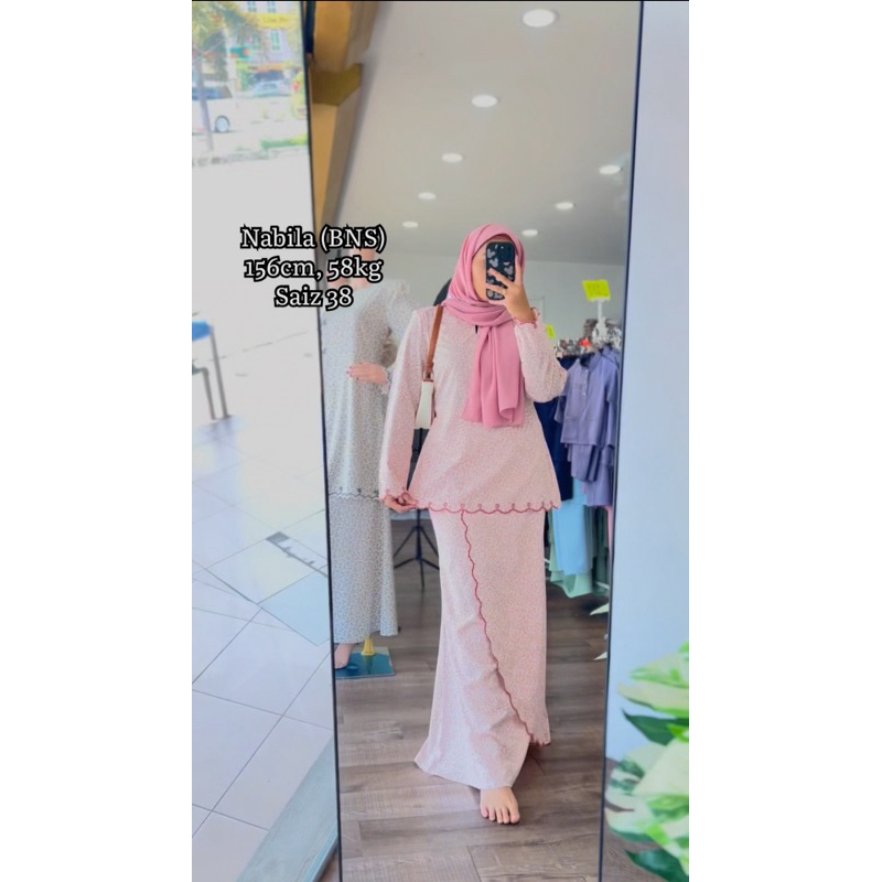 Baju Kurung Kedah Mini Leeha printed! Black nude brown dusty pink dan ...