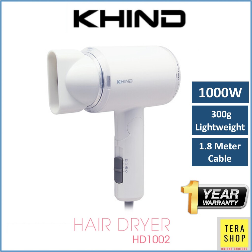 Khind HD1002 1000W / HD1400 1400W Hair Dryer Lightweight Design ...
