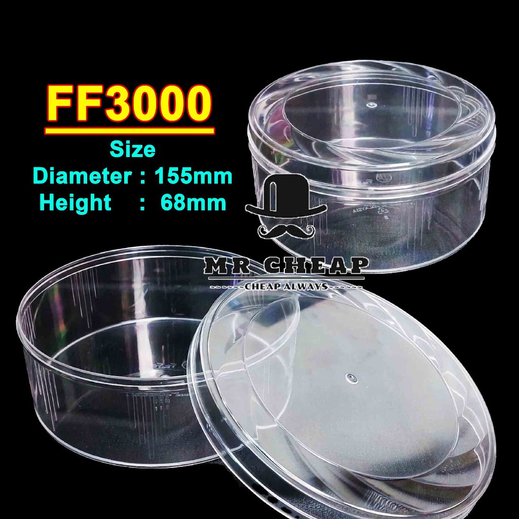 (24 Pcs) PS Container FF3000 (Round Plastic Container) | Shopee Malaysia