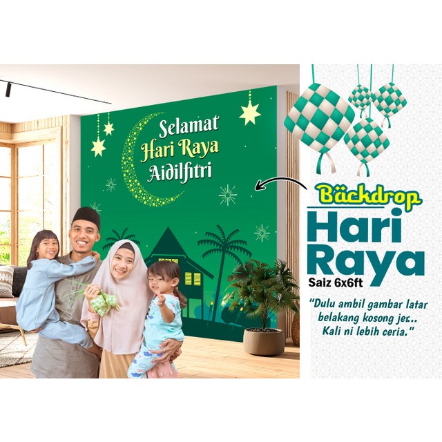 BACKDROP HARI RAYA KALIS AIR TEMA RUMAH CODE BR40-BR46 | Shopee Malaysia