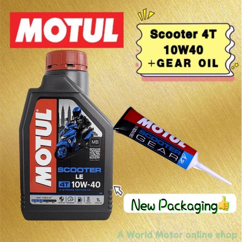 MOTUL Engine Oil Motor Scooter 💯% Orignal 4T 10W-40 5W40 1040 1L Motocycle gear oil minyak hitam ...