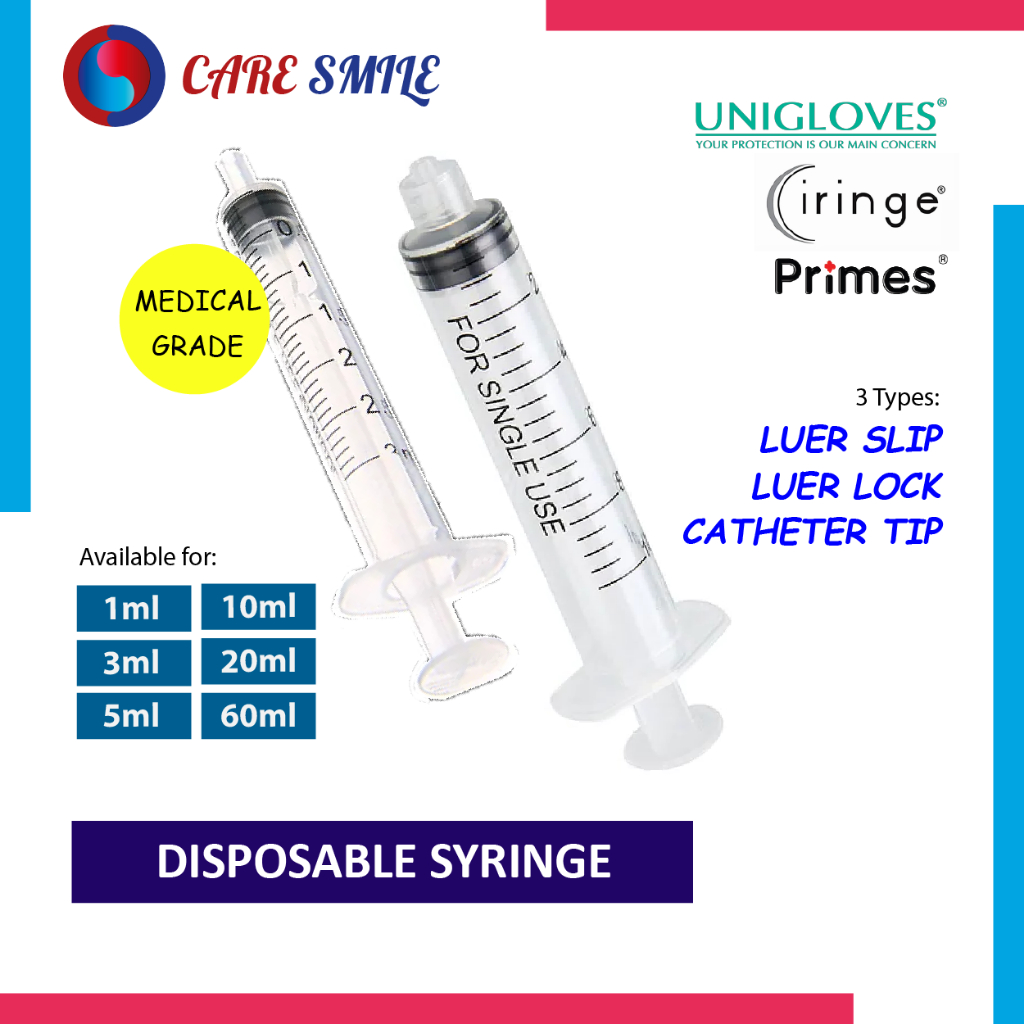 Disposable Syringe 1ml 3ml 5ml 10ml 20ml 60ml Luer Slip Lock Catheter ...
