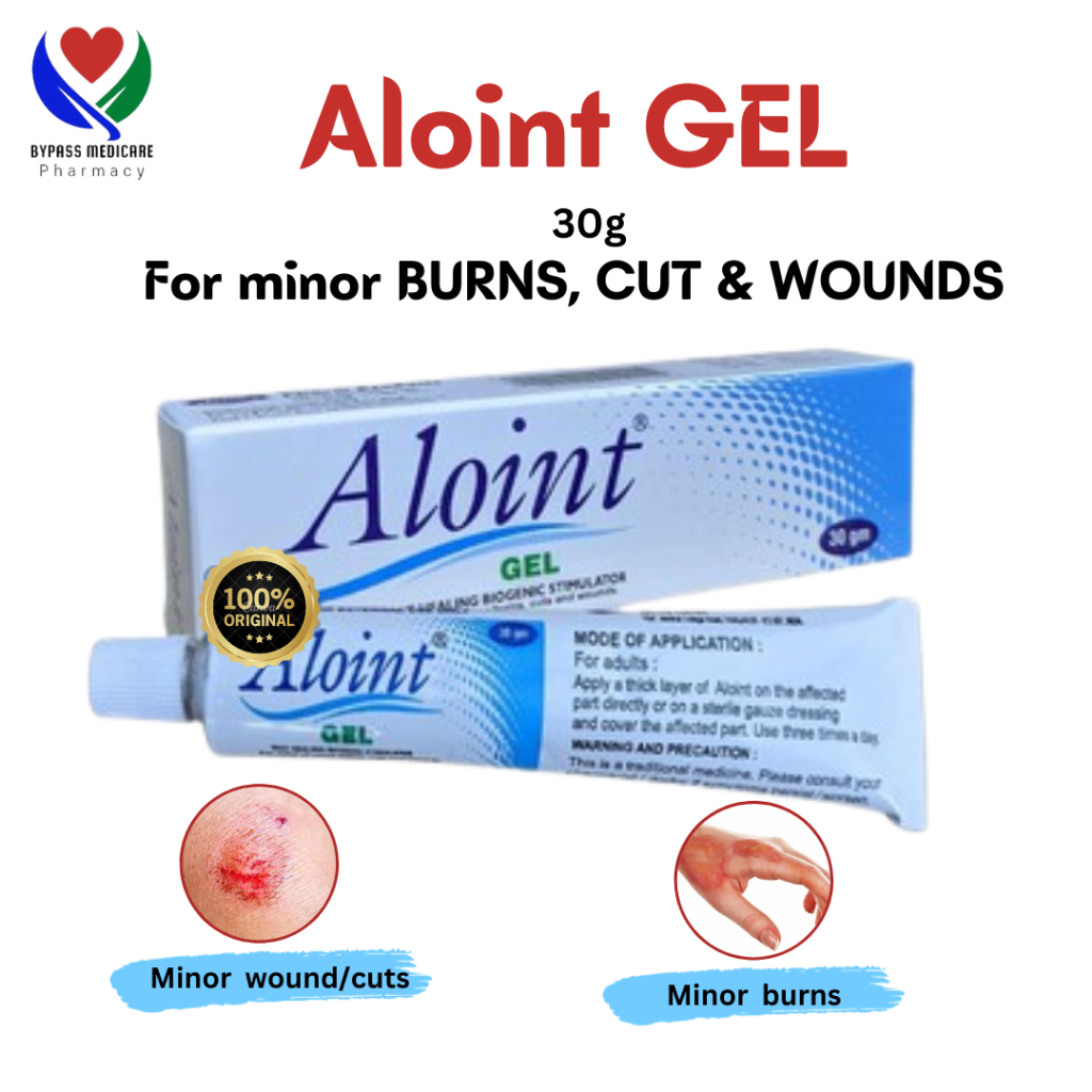 ALOINT GEL ALOE VERA 30G FOR RELIEF OF MINOR BURNS, CUTS AND WOUNDS ...