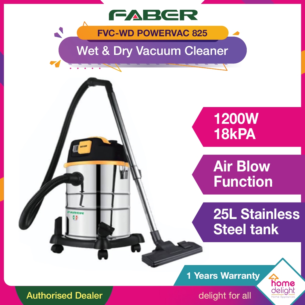 Faber Wet & Dry Vacuum Cleaner 25L FVC-WD POWERVAC 825 | Shopee Malaysia