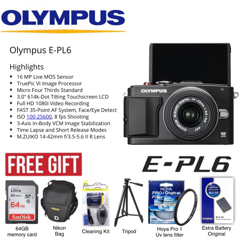 OLYMPUS EPL6 E-PL6 14-42mm kit lens combo full set 3-Axis images ...