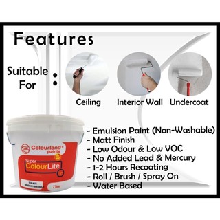 AkzoNobel Colourland Super White Colourlite 9102 7L Emulsion Paint ...