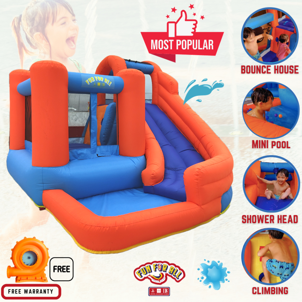 3in1 and Big Pool Cannon Inflatable Kids Water Slide Pool Kolam Budak ...