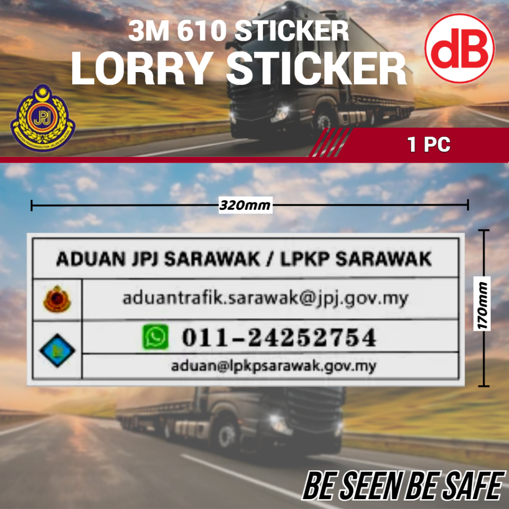 ( 320mm x 170mm ) Aduan JPJ Sarawak / LPKP Sarawak - 3M 610 Reflective ...