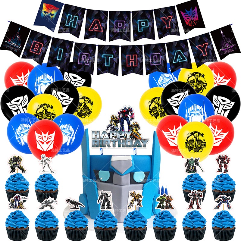 Transformers Bumble Bee Optimus Prime Megatron Robot Birthday Party ...