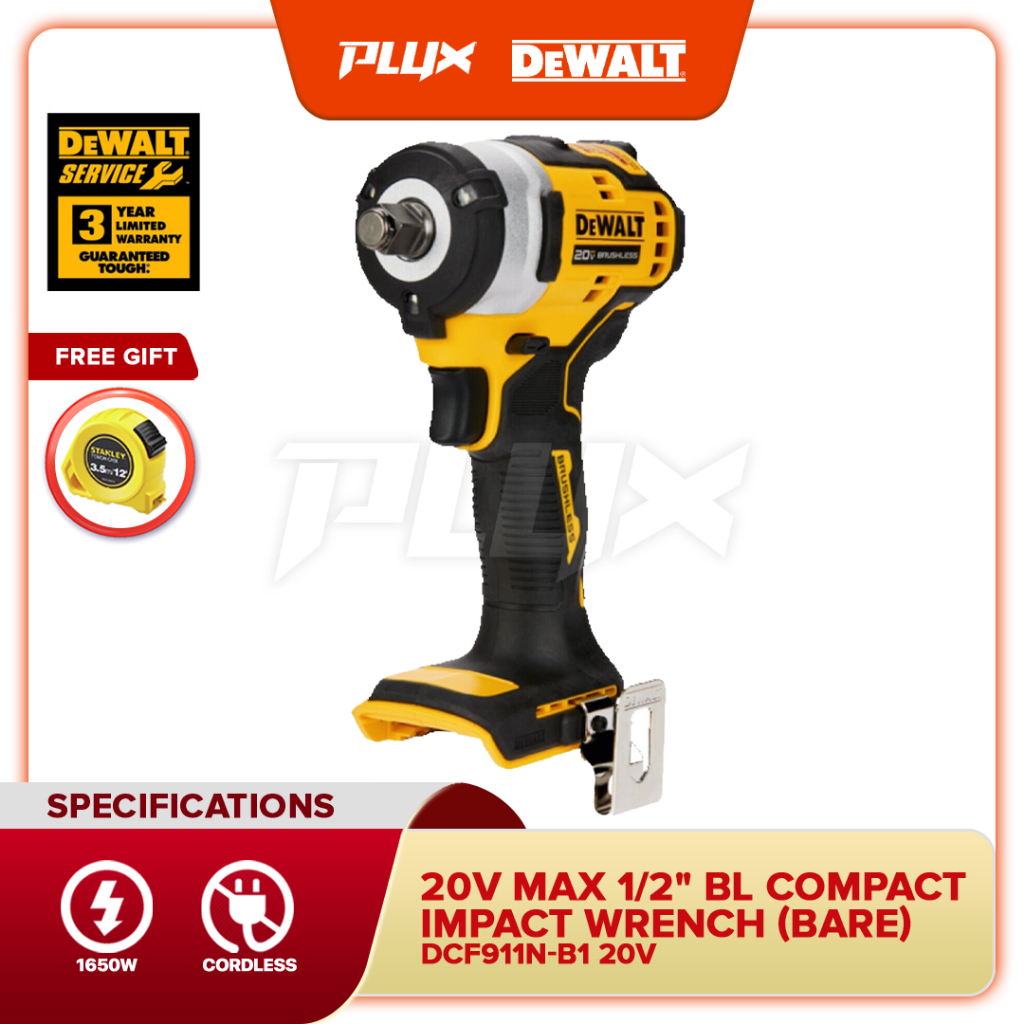 Dewalt DCF911N 20V MAX Cordless Brushless Compact Impact Wrench (BARE UNIT) | Shopee Malaysia