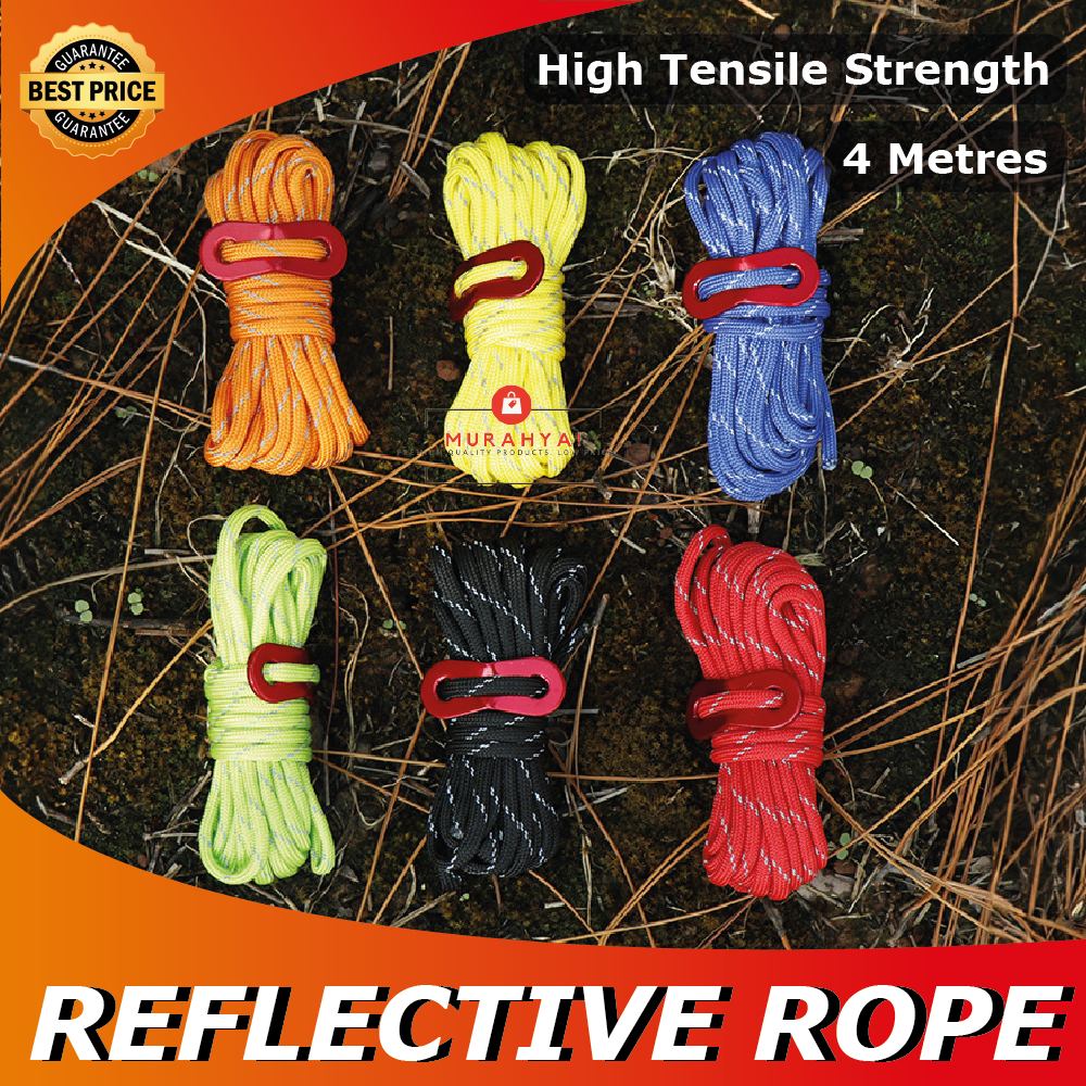 4m Camping Rope Tali Khemah Tali Flysheet Reflective Wind Rope Tent ...