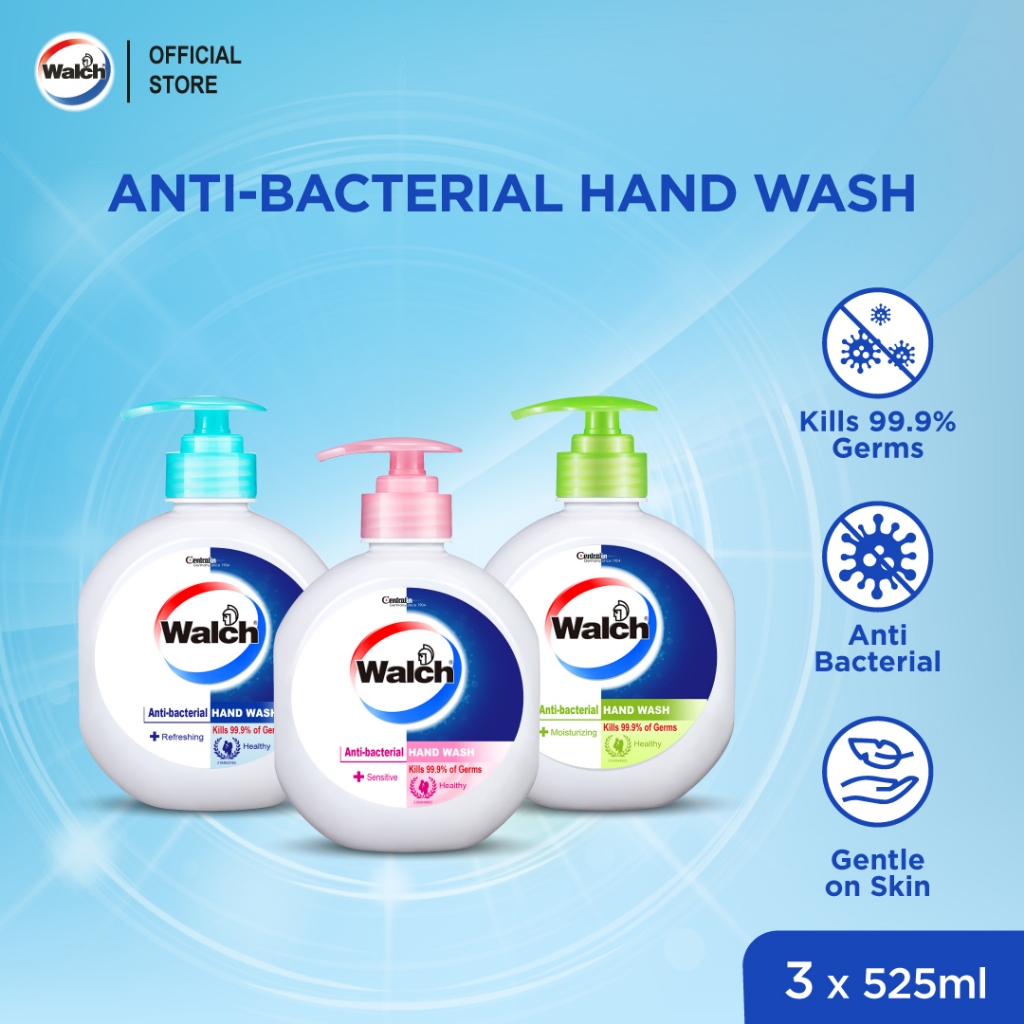 WALCH Antibacterial Hand Wash Bundle Refreshing + Sensitive ...