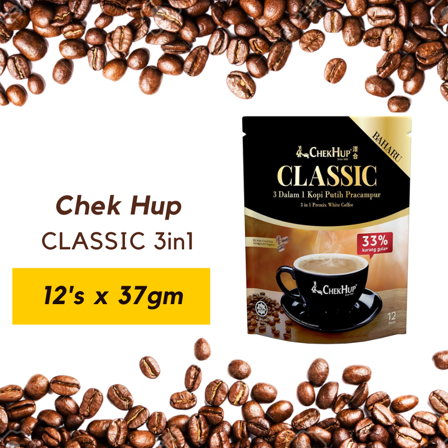 Chek Hup 3 in 1 Classic Instant Coffee 37g x 12's | Shopee Malaysia