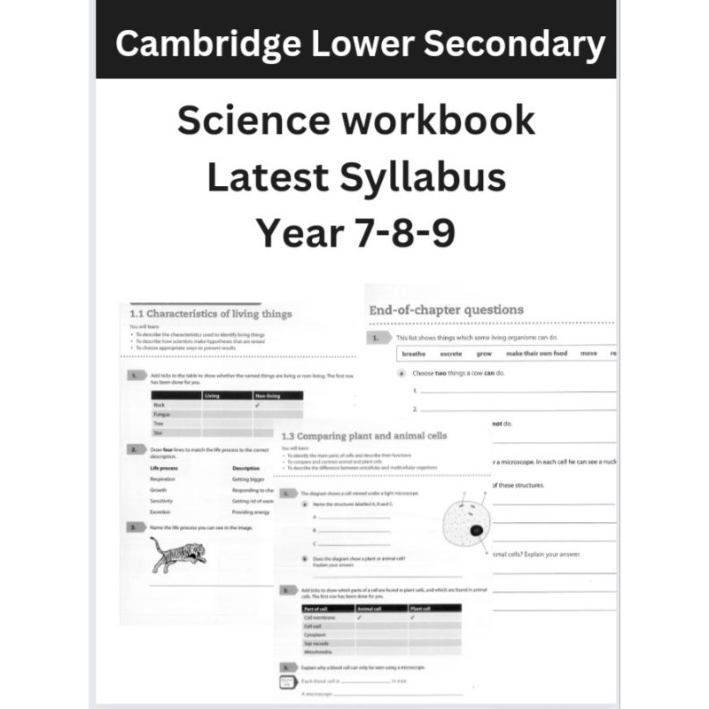 SC.76🌟Lower Secondary Science Workbook🌟Year 7-8-9🌟Latest syllabus ...
