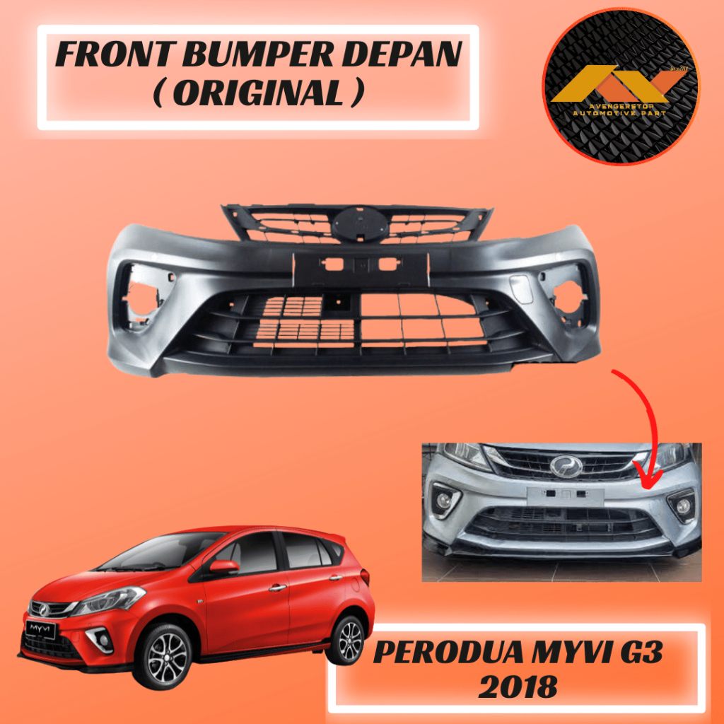 Perodua Myvi Generation 3 1.3 2018 G3 Front Bumper Depan 100% New High Quality Pp Material ...