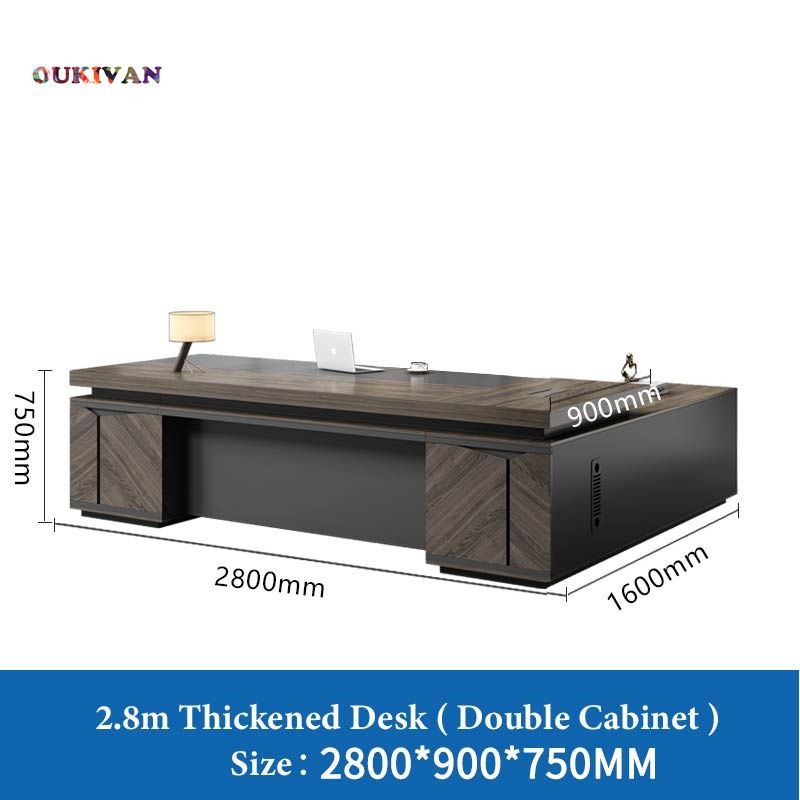Luxury Office Desk Boss/CEO Desk With Double Side Cabinet Classic ...