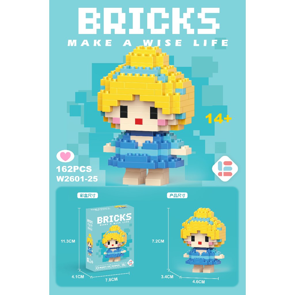 Cute Bricks Make A Wise Life Mini Nano Blocks Cartoon Series Decoration ...