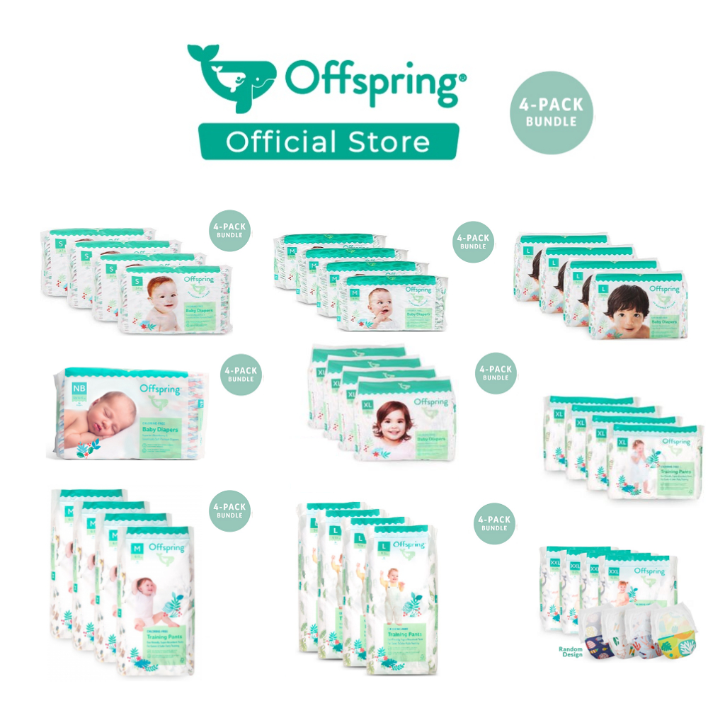 Offspring 4x Fashion Tape/Pants Diapers Bundle (Radom Design) | Shopee ...