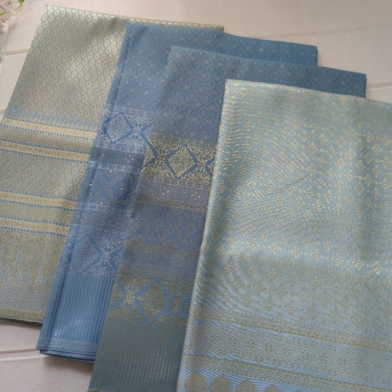 Songket Tenun Sampin Baby Blue / Dusty Blue | Shopee Malaysia