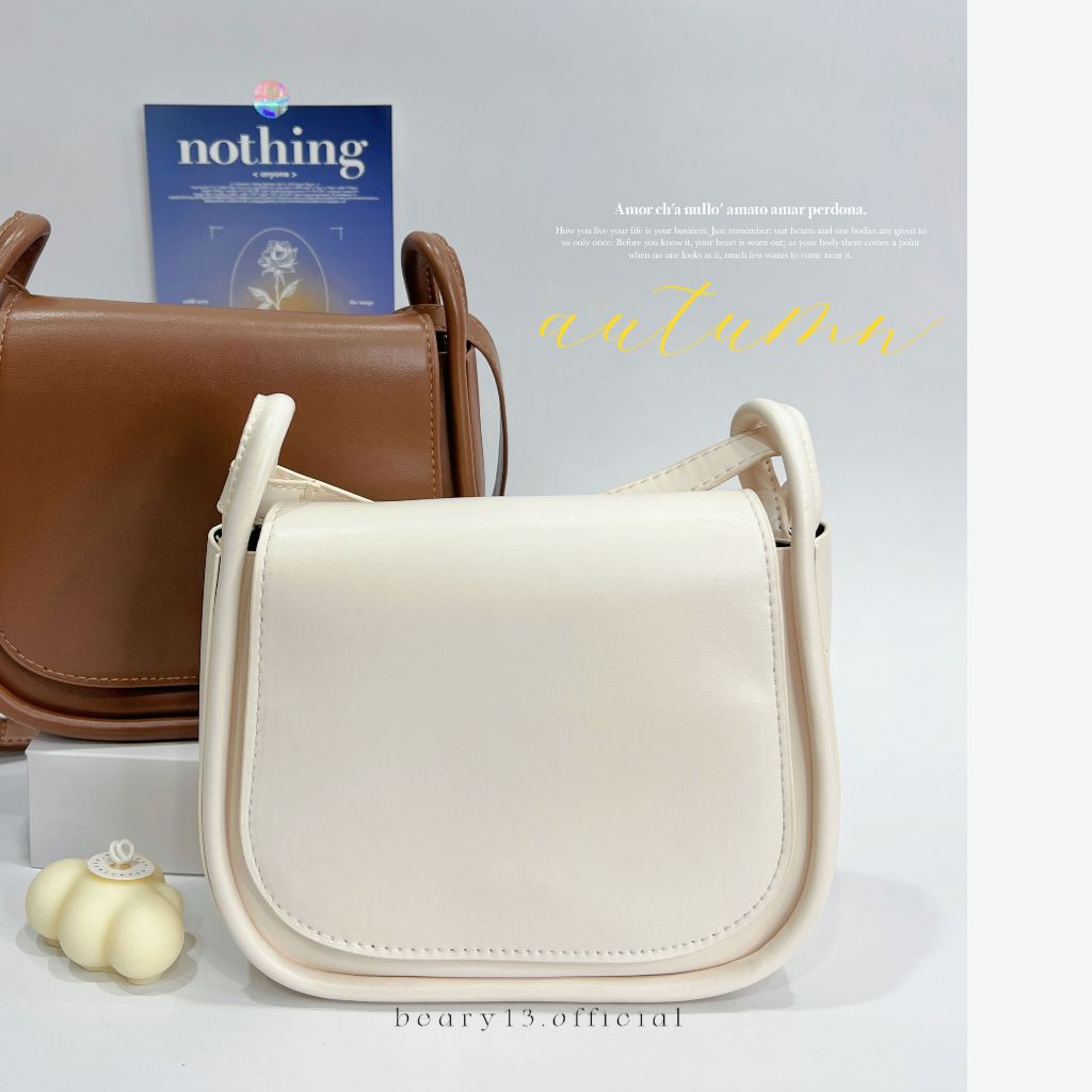 [Ready Stock] Hazel Classical Leather-designed Saddle Snap Closure Bag ...