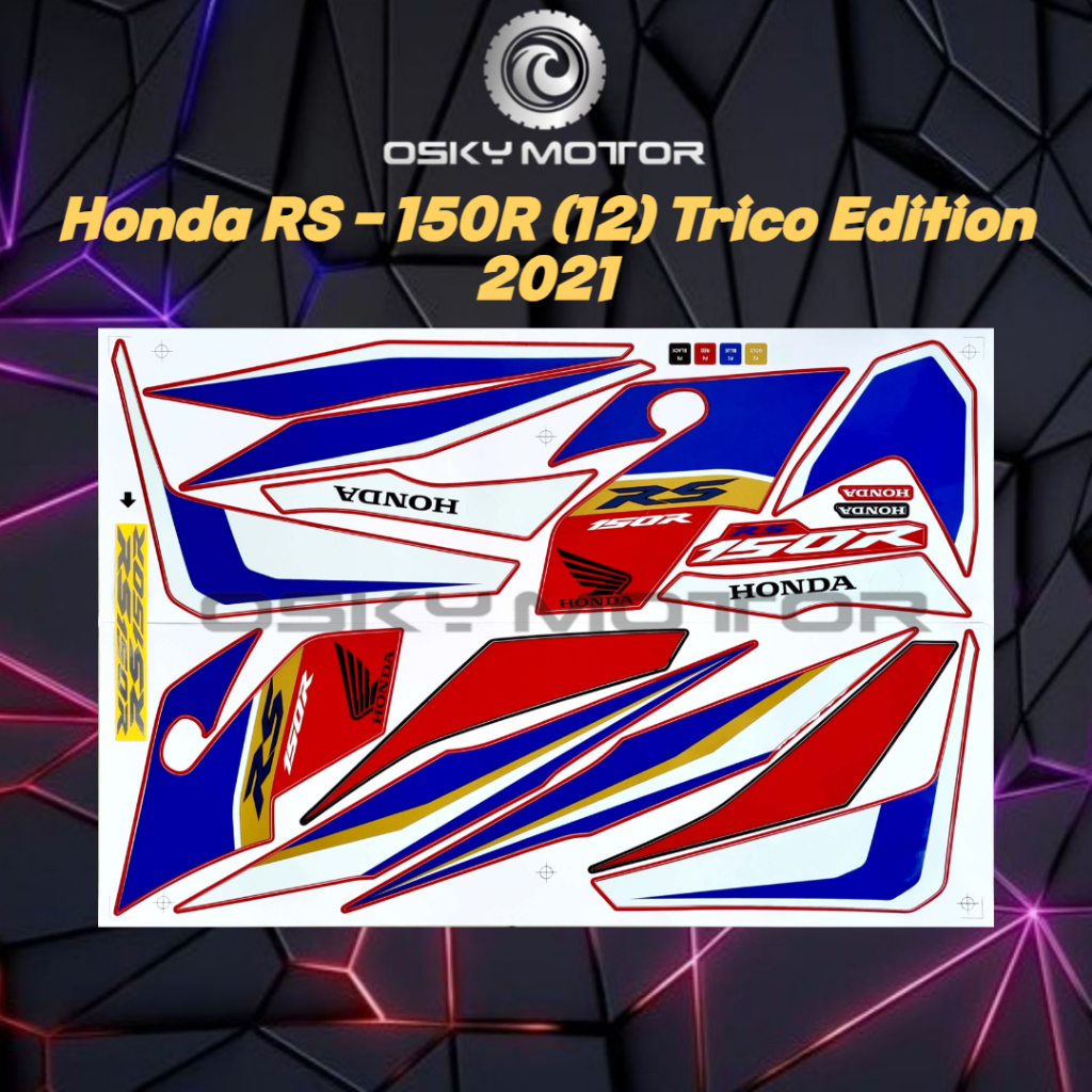 Honda RS - 150R (12) 2021 Trico Edition Body Sticker - Red | Shopee ...