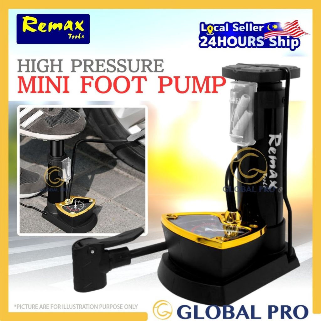 REMAX High Pressure Mini Foot Pump Bicycle Pump Pam Tayar Kereta Pam ...