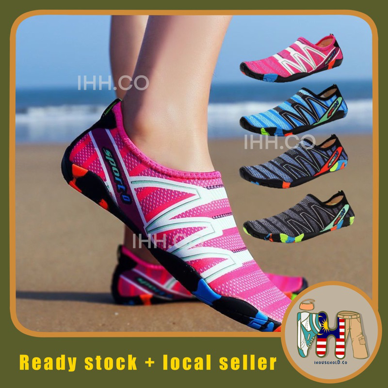 Aqua shoes Diving Beach Hiking shoes Fishing Shoe Quick-Dry Rubber ...