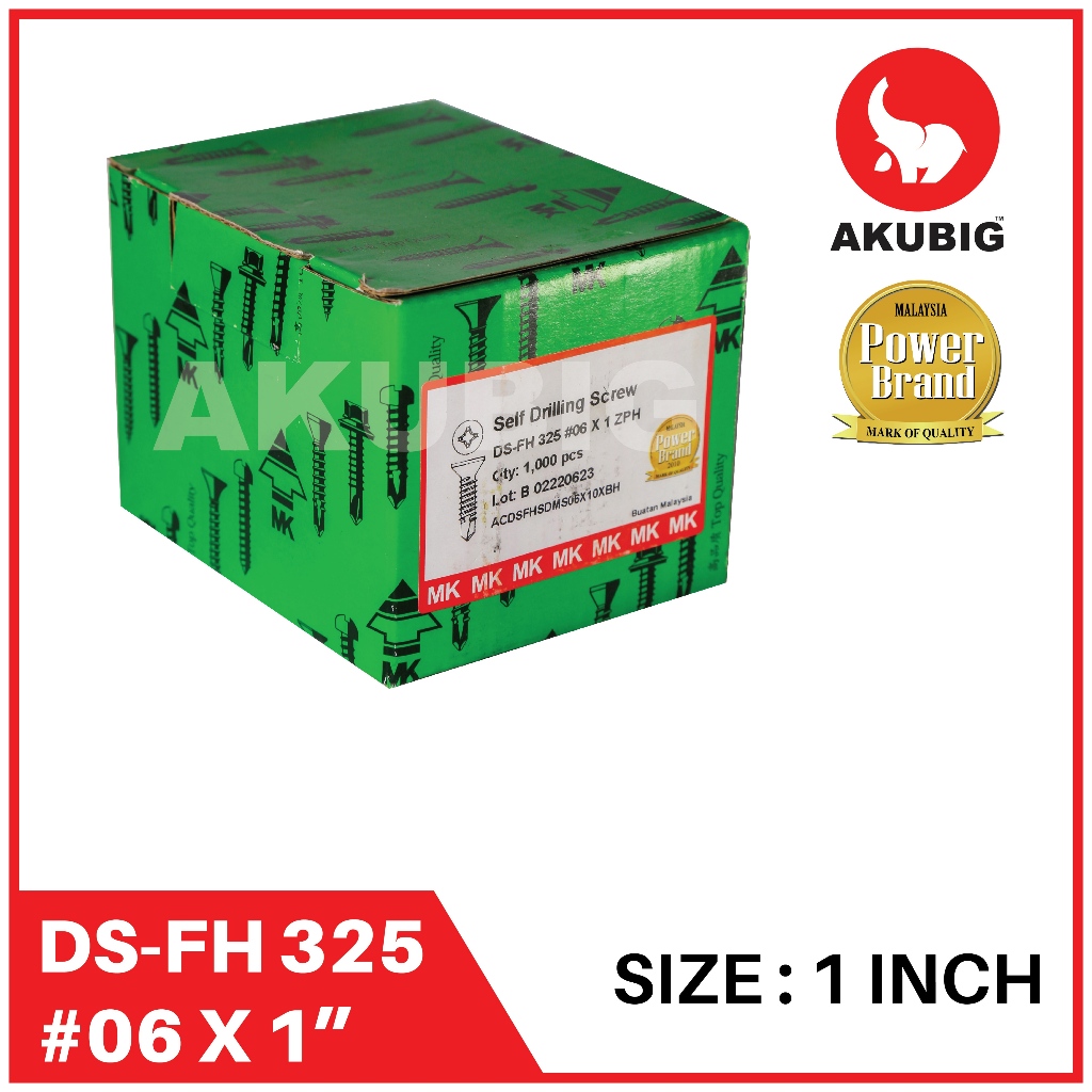 Skru 1 Inchi - Flat Head - Brand MK - Sell in Box | Shopee Malaysia