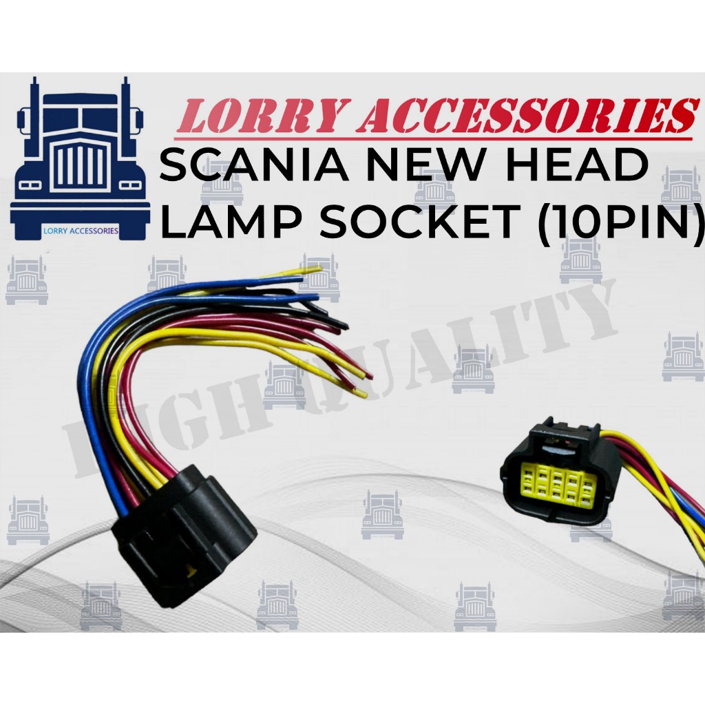 SCANIA NEW HEAD LAMP SOCKET(10PIN) | Shopee Malaysia