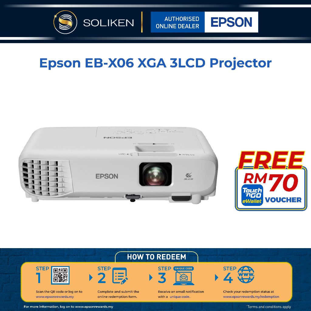 Epson EB-X06 XGA 3600 Lumens 3LCD Projector ( 2 YEARS WARRANTY ...