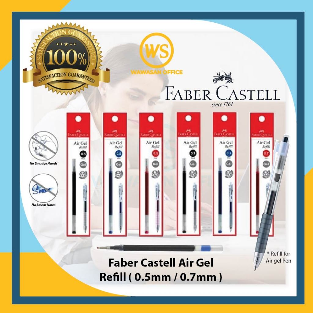 Faber Castell Air Gel Refill / Refill for Fast Gel Pen / Super Clip Gel Pen Refill - 0.5mm / 0 ...