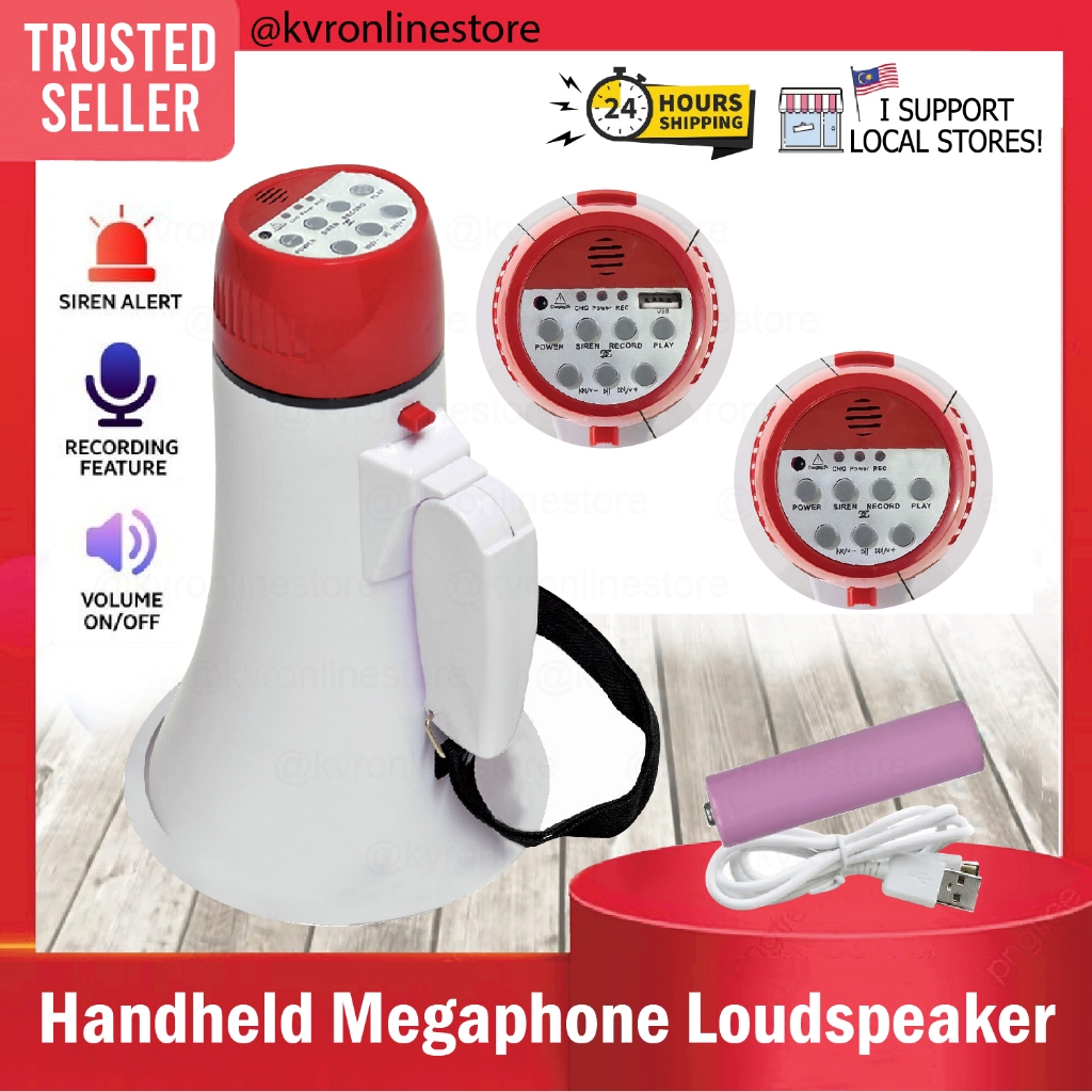 Rechargeable Portable Megaphone Foldable Handheld Loud Speaker with ...
