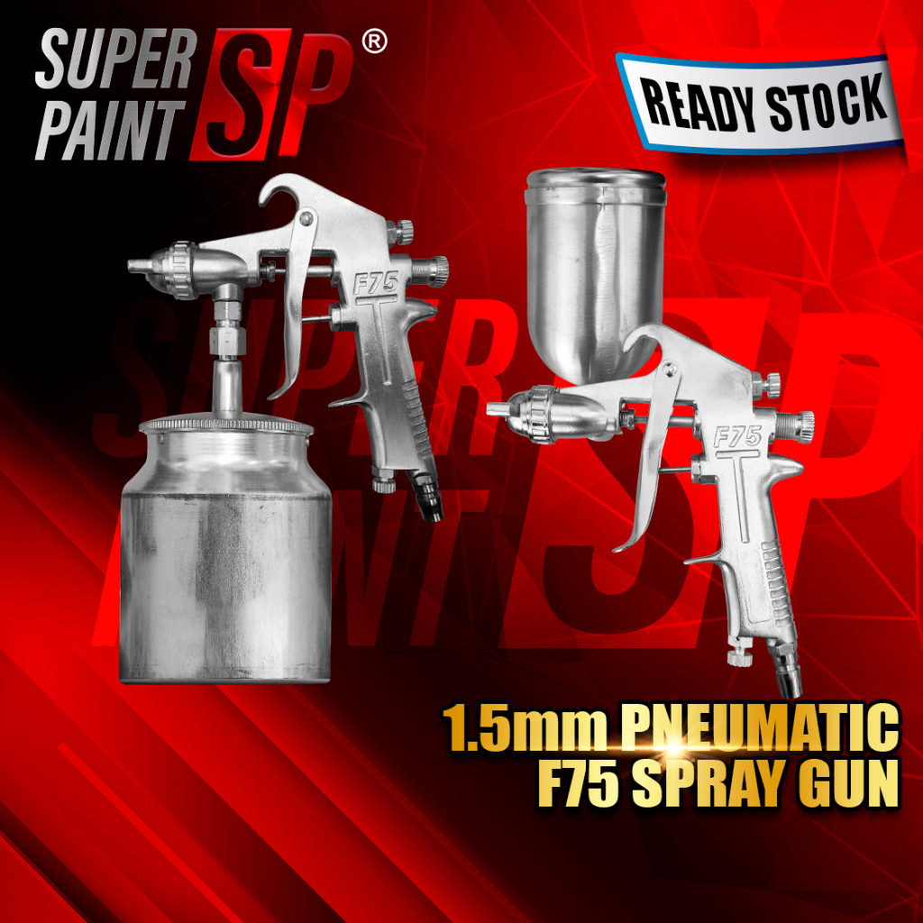 1.5mm Nozzle F-75 Paint Air Spray Gun Pneumatic Wall Sprayer Air Paint ...