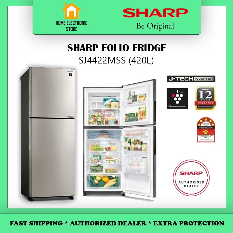 Sharp Fridge 440L J-Tech Inverter Plasmacluster Refrigerator Fridge ...