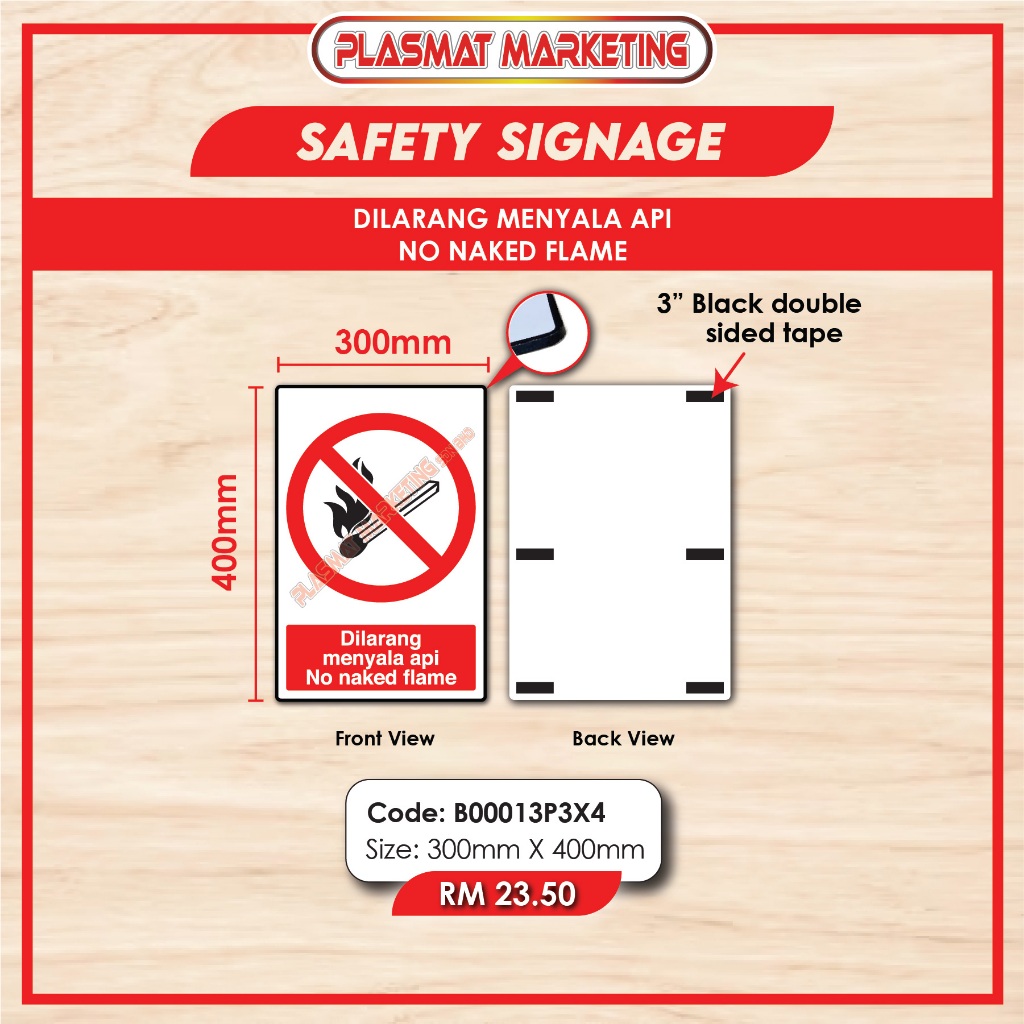 Safety Sign. Dilarang Menyala Api | Shopee Malaysia