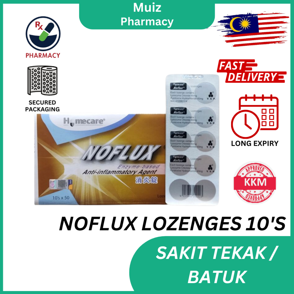 [EXP:09/24] NOFLUX LOZENGES 10'S (UBAT HISAP UNTUK SAKIT, RADANG, BENGKAK TEKAK) | Shopee Malaysia