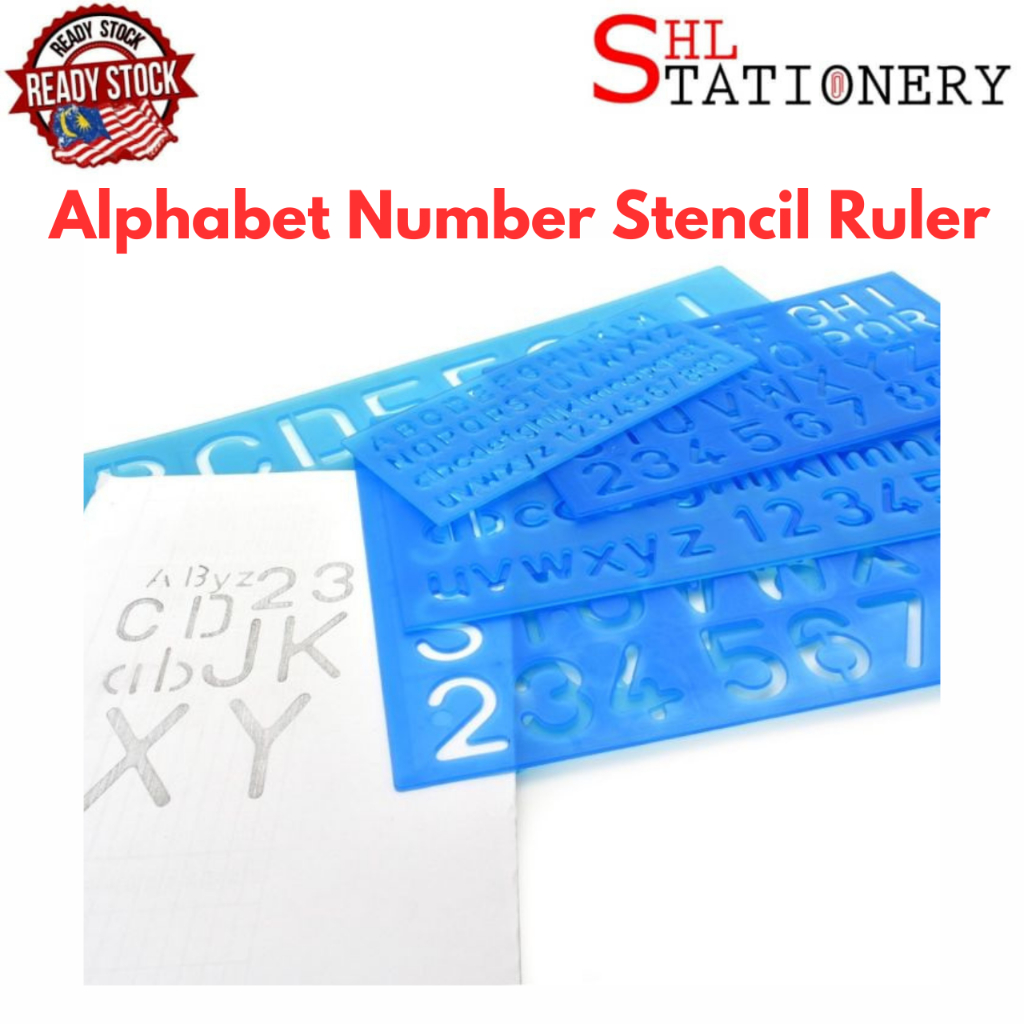 Alphabet Numbers Stencil Ruler ABC Ruler / Pembaris / 尺 (Art/Drawing ...