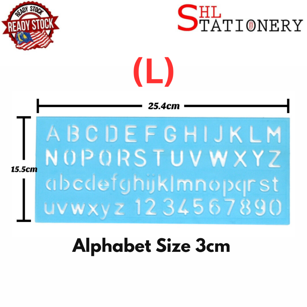 Alphabet Numbers Stencil Ruler ABC Ruler / Pembaris / 尺 (Art/Drawing ...