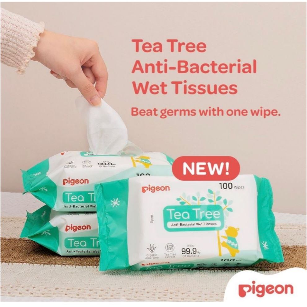 Pigeon Tea Tree Anti-Bacterial Wet Tissue (Expiry March 2026) | Shopee ...