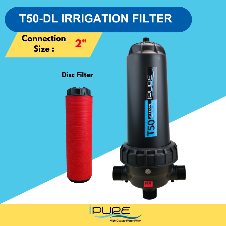 iPure Water 2" Inch T-Shaped Farm Drip Irrigation Agriculture Kebun ...