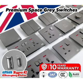 (SIRIM)【LINIER ULTRA SLIM】 Switch Socket Modern Wall Switches SPACE ...