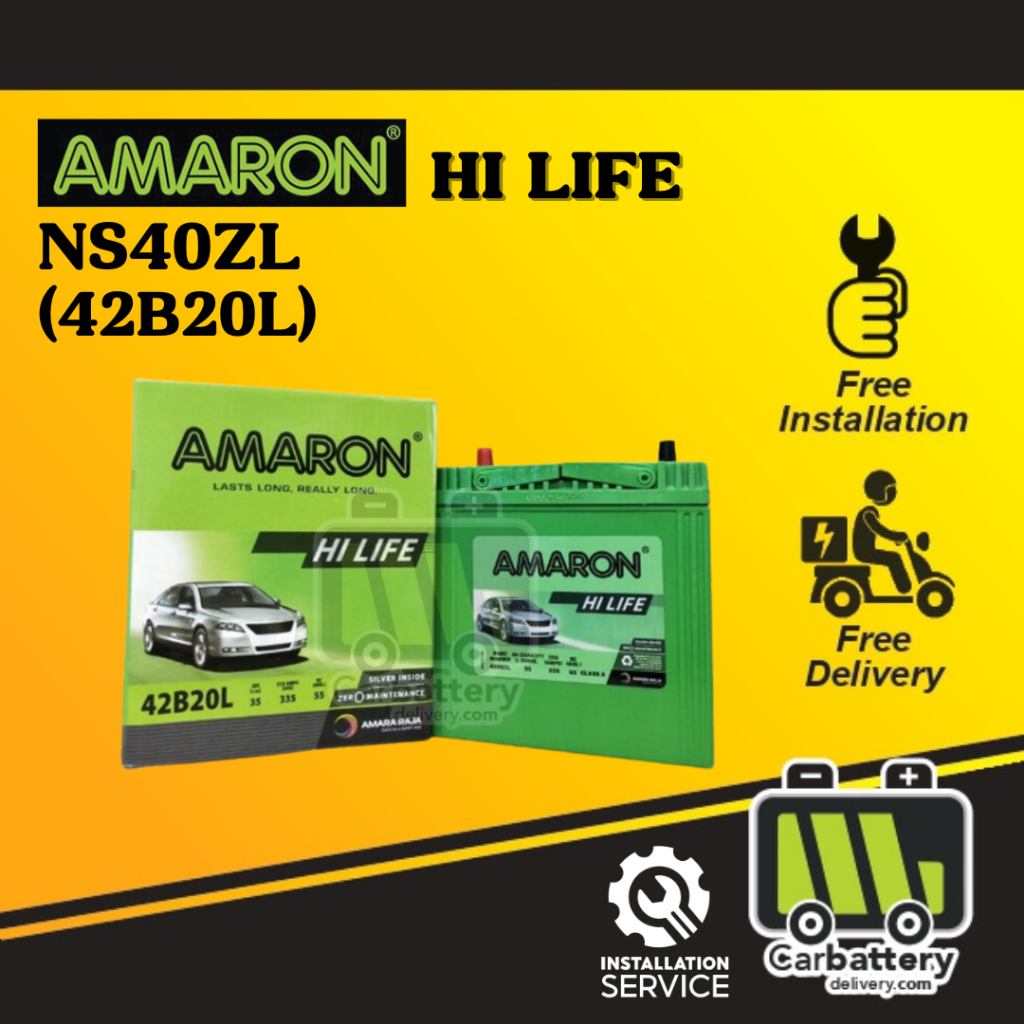 [Installation Provided] Amaron Hi Life NS40 NS40ZL 42B20L Car Battery ...