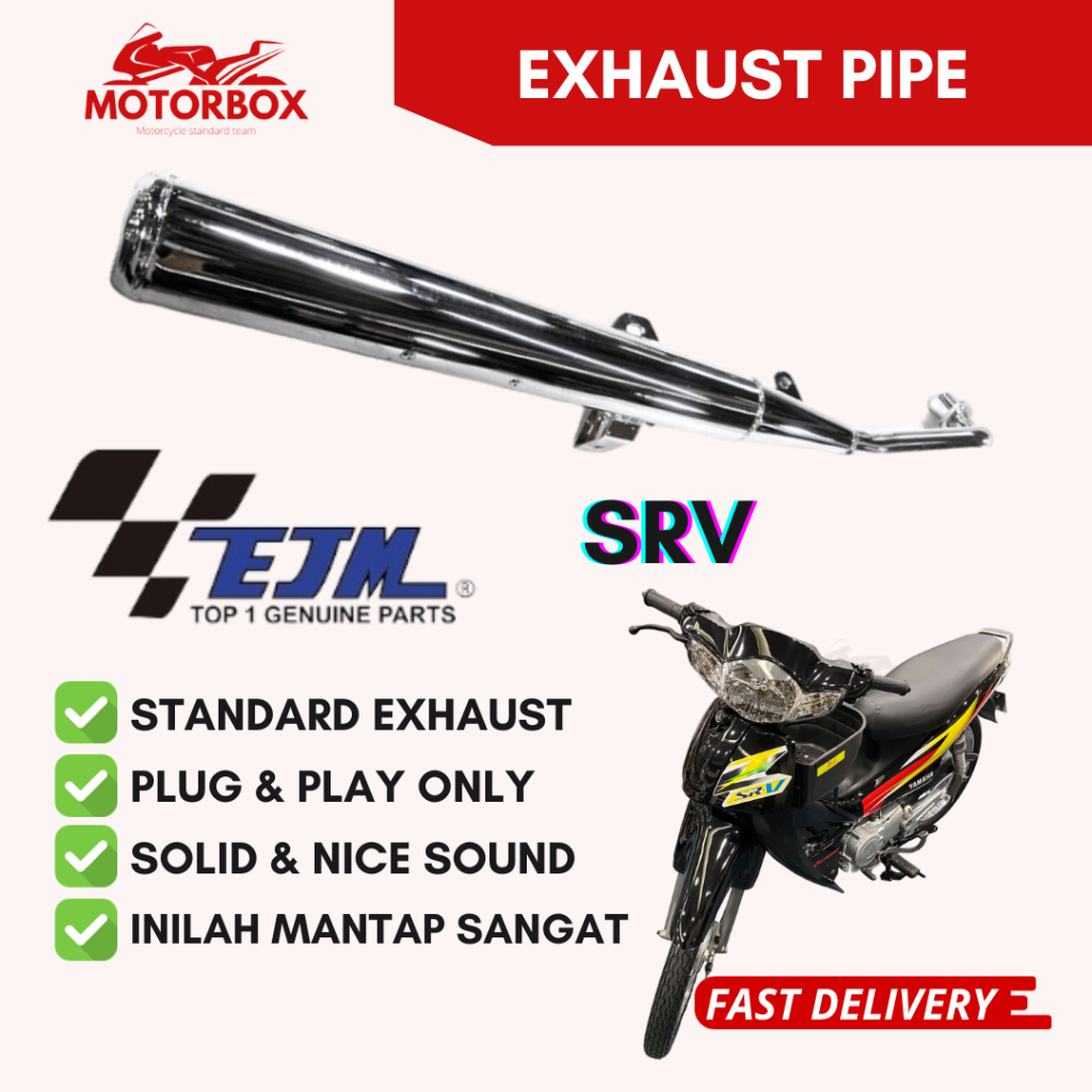 100% ENGJAYA YAMAHA SRV STANDARD EXHAUST PIPE - EX PIPE COMP ASSY EKZOS EXZOS EXOS MUFFLER COMP ...