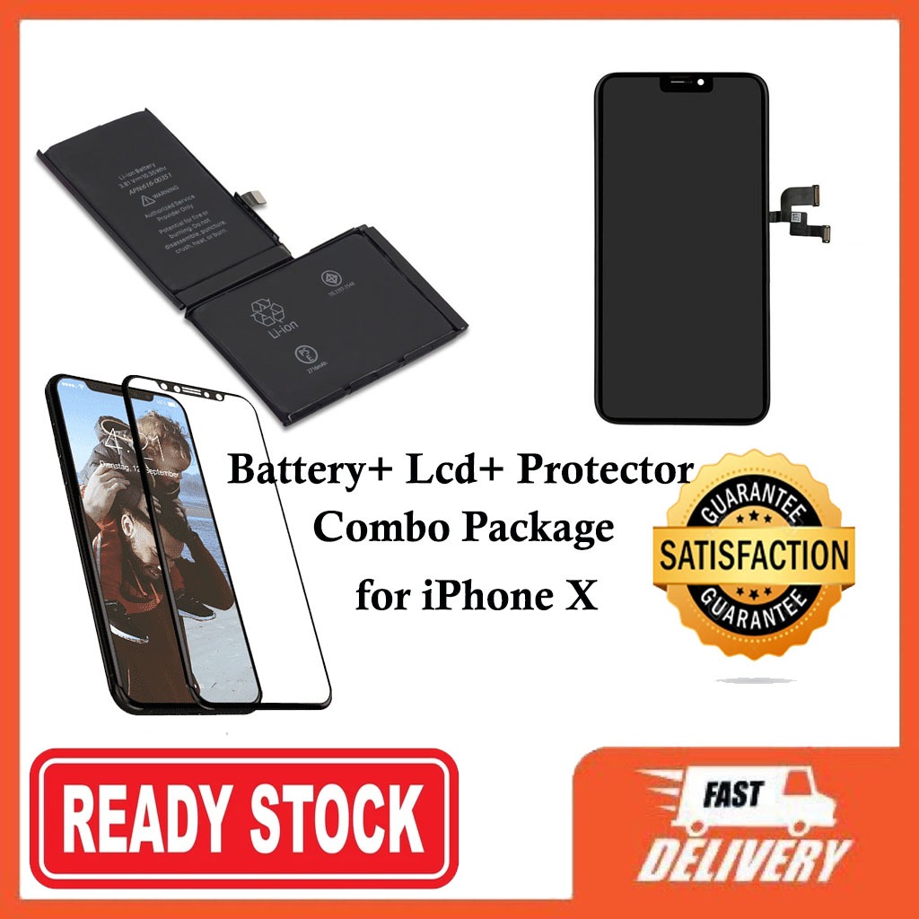 Combo Package Including 🔥🔥🔥 LCD+Battery+Glass Protector for 🔥iPhone X🔥 ...