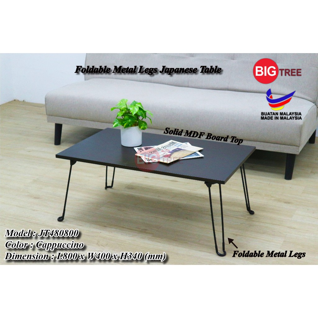 Big Tree Solid Wood Meja Jepun Lipat / Foldable Rubber Wood Japanese ...